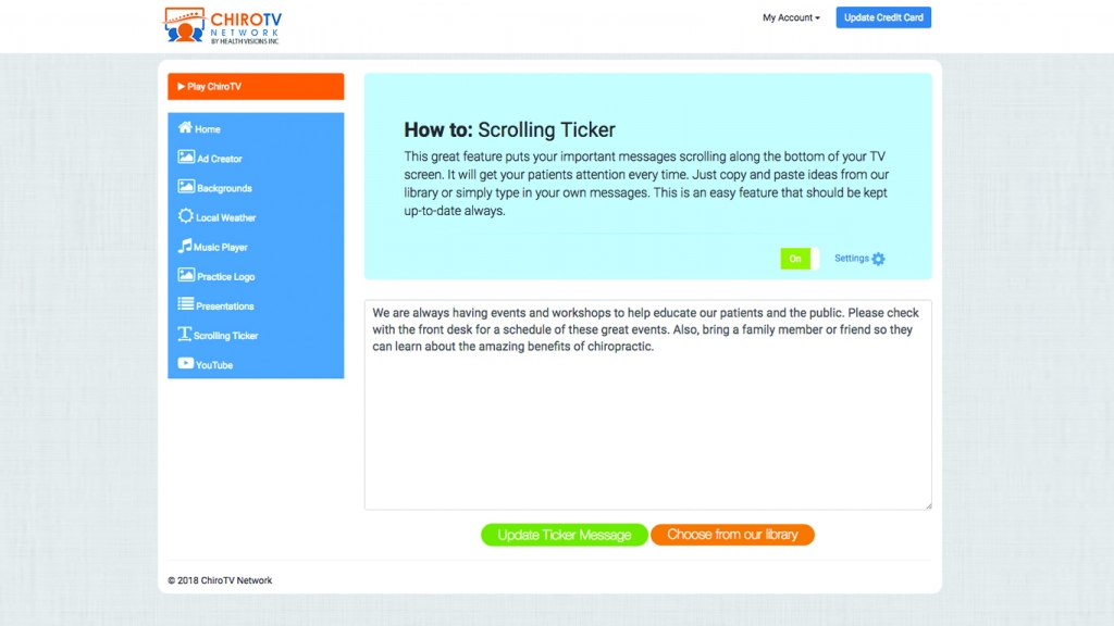 Demo & Samples – Chiropractic Patient Education for your TVs and ...